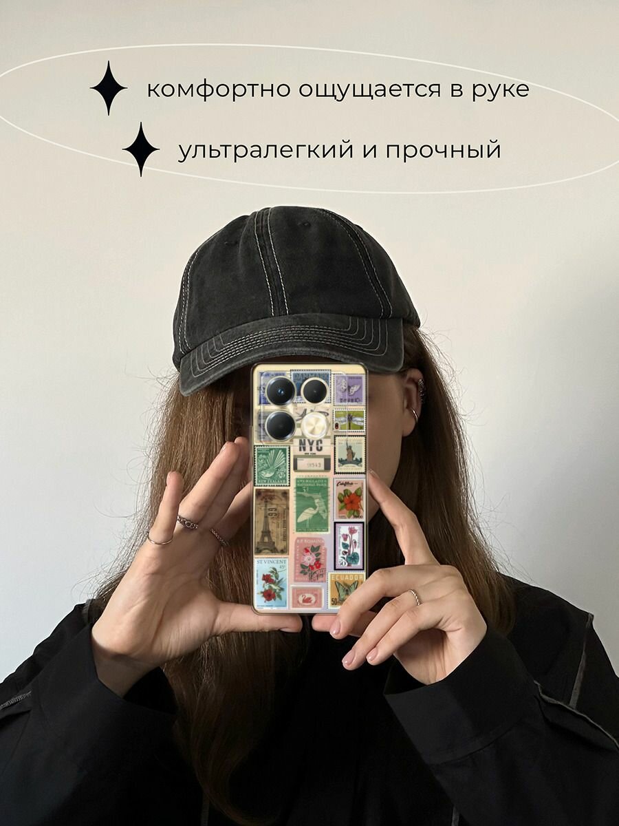 Силиконовый чехол на Infinix Note 40 / Инфиникс Нот 40 с принтом Марки — фото 1