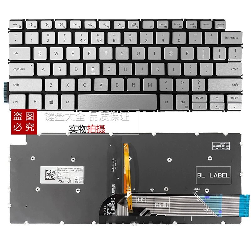 Подходит для клавиатуры Dell Vostro 3400 5300 5301 5390 5391 5490 5401 P129G Новая оригинальная модель серебристого