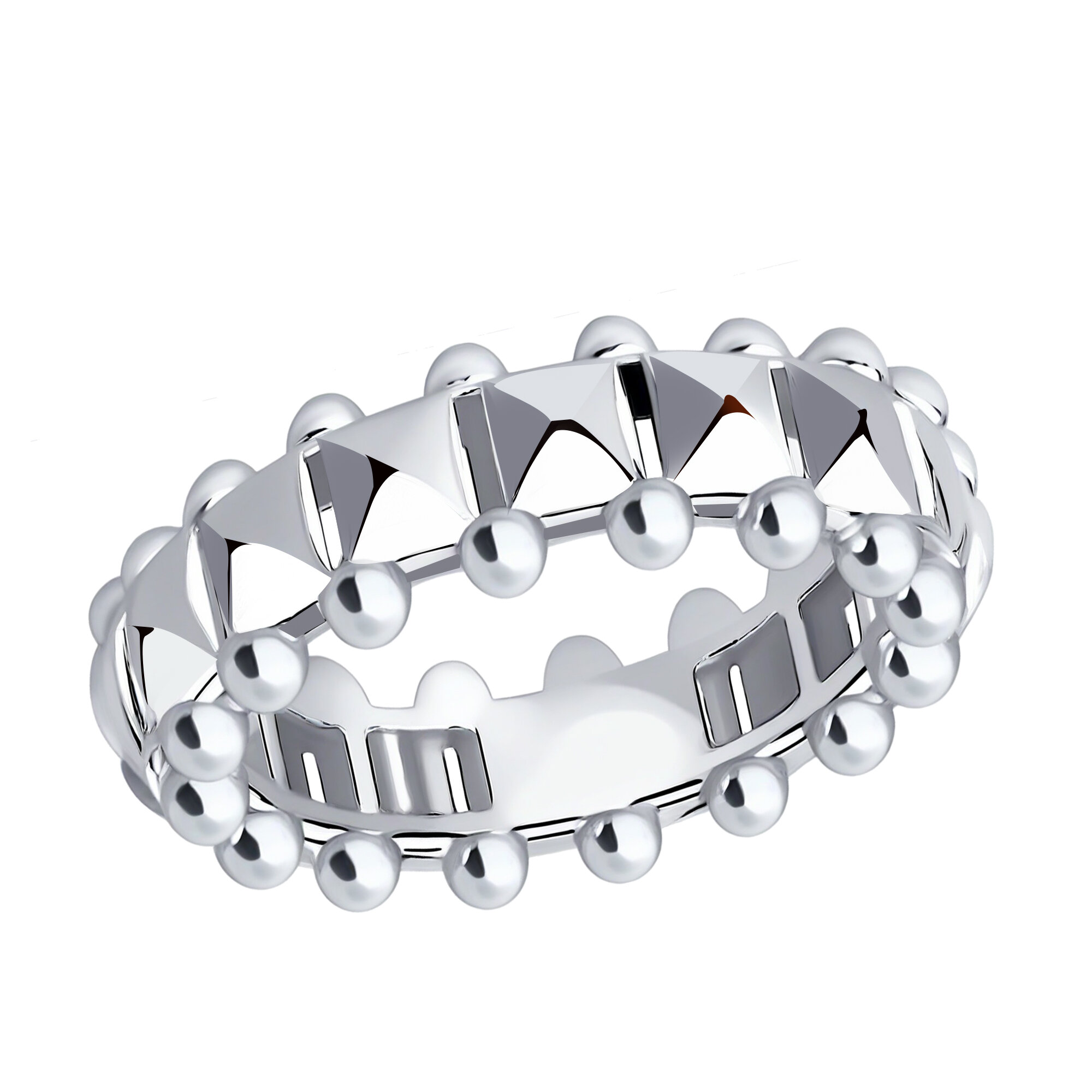 Кольцо, серебро, 925 проба, родирование