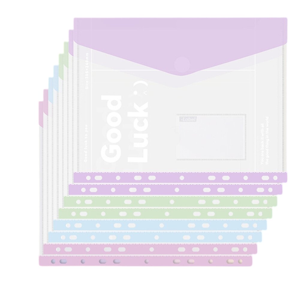 4/6 / 8шт 11 Отверстий Перфорированный Карман Прозрачный Файловый Рукав Размер Письма Бумажник Для Документов