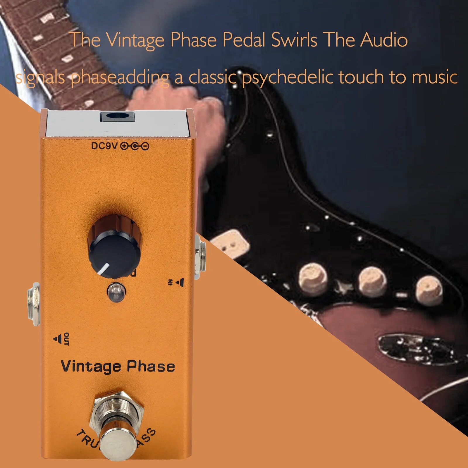 Miwayer Электрическая гитарная педаль Vintage Overdrive Бежевый, 06-Vintage Phase