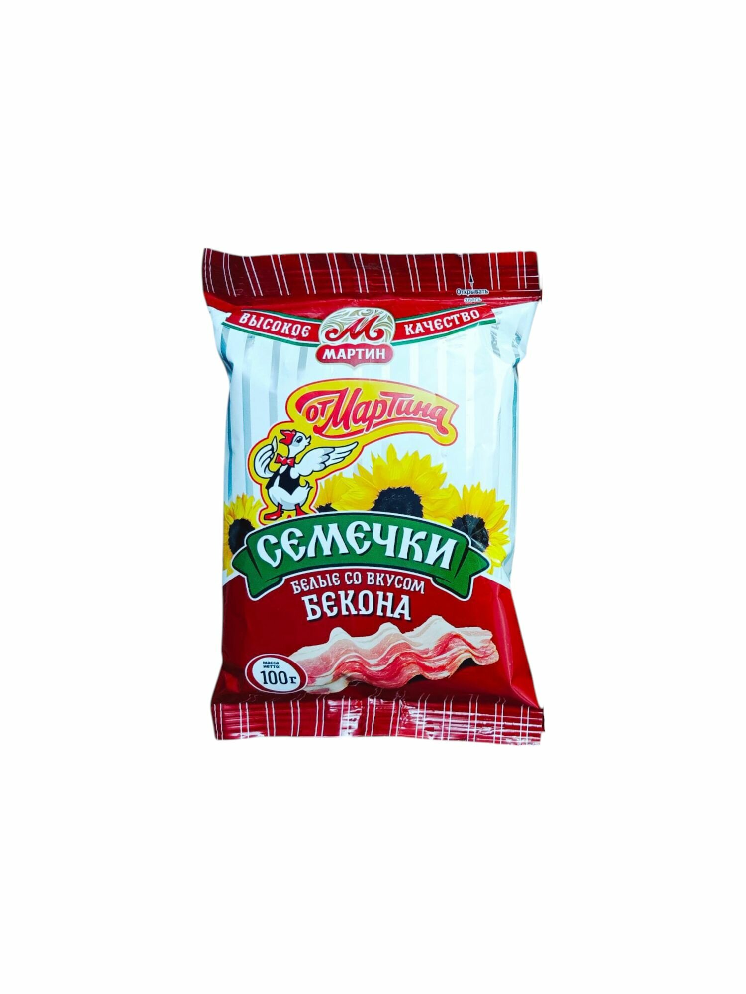 Семечки белые отборные со вкусом бекона От Мартина Premium 100г.