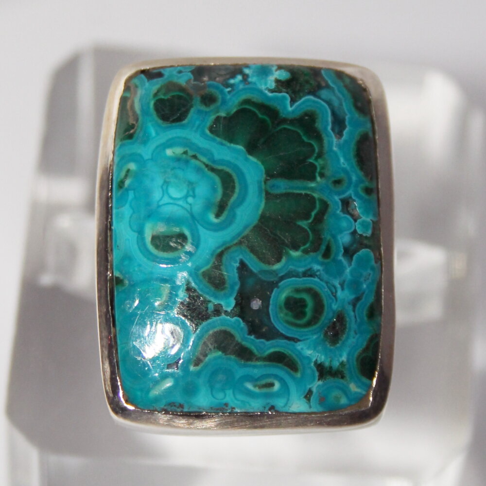 Кольцо-кулон, малахит, хризоколла