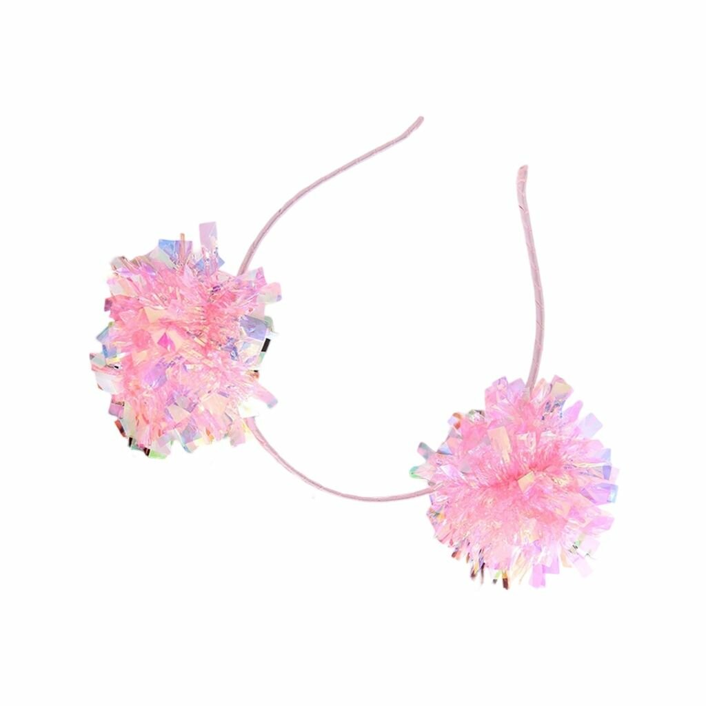 Повязка на голову с блестками-розовый