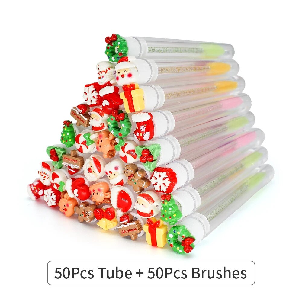 Рождественские тюбики для кистей, 50шт, Handle Color: B-50pcs