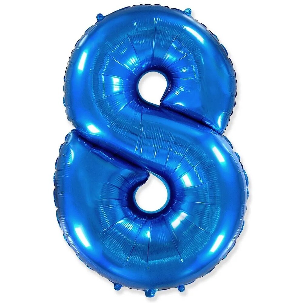 Воздушный шар Веселая затея "Цифра 8", Blue, 40 дюймов