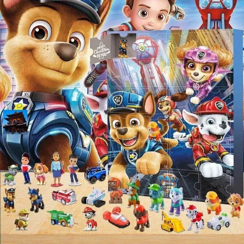 Адвент календарь, Щенячий патруль Гончик набор игрушек,24 шт