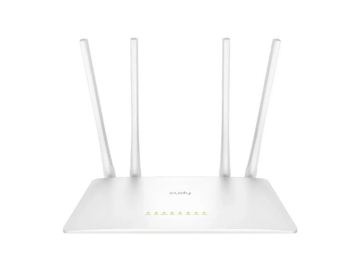 Wi-Fi роутер Cudy WR300S, Wi-Fi 4, N300, 2.4ГГц, 4 LAN, белый