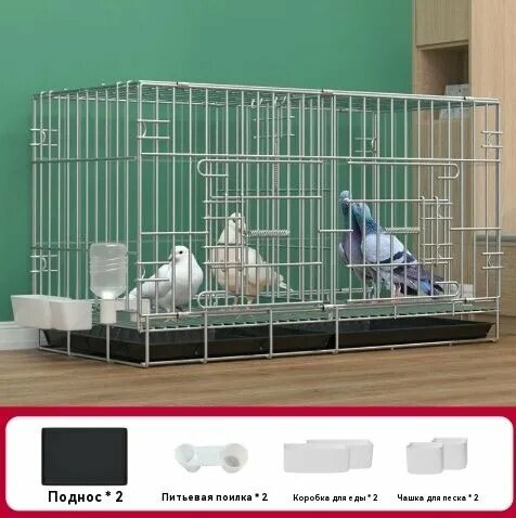 Клетка для домашних голубей имеет перегородку,80*40*46