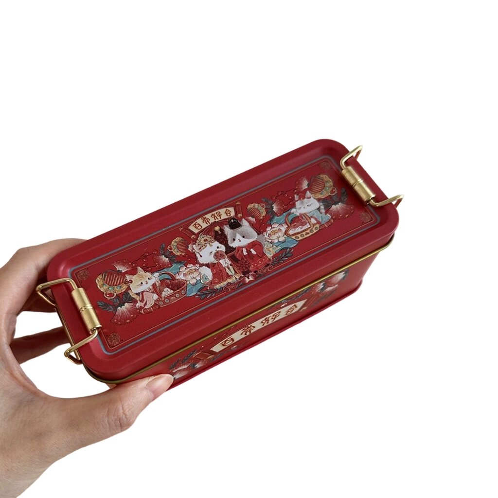 Железная коробка с пряжкой в стиле ретро -Кошачья пара была вместе уже сто лет