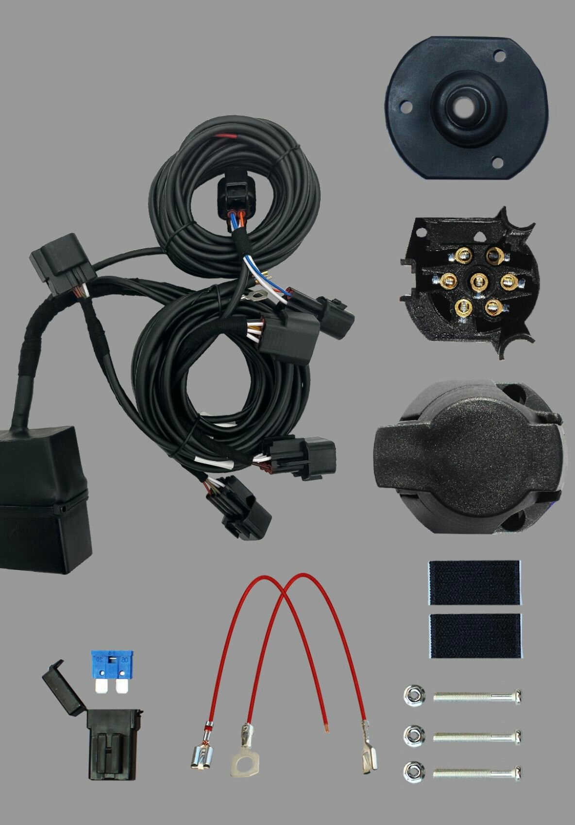 Комплект штатной электрики для фаркопа 7-pin JAC T9 2024-, Sollers ST9 2025- с блоком 7.1 в герметичном чехле - КонцептАвто KA SC 71 151 002
