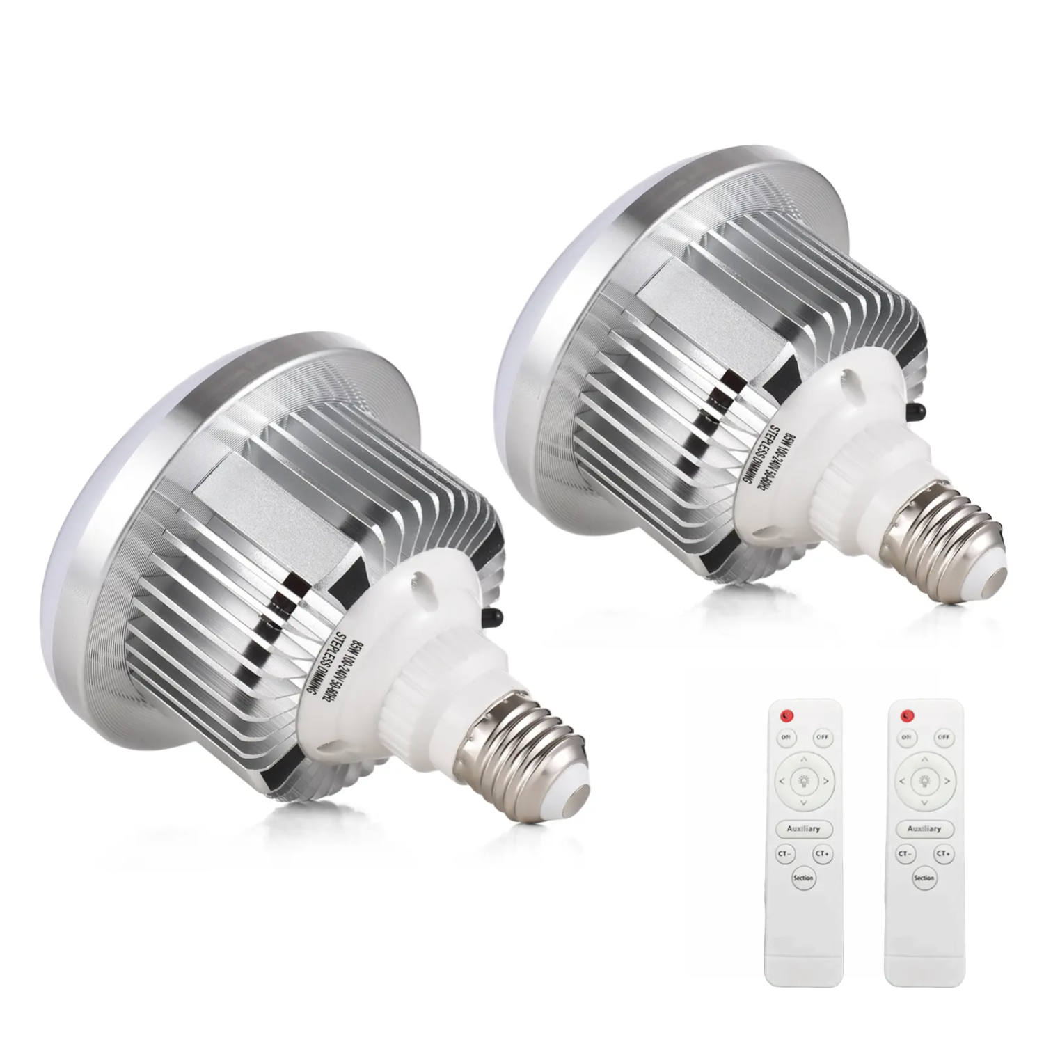 2pcs 85W LED 3200K-5500K Photography Lamp Bulb Energy-saving Adjustable Brightness E27 Mount Remote Control Photography Studio Home Warehouse Office Hotel