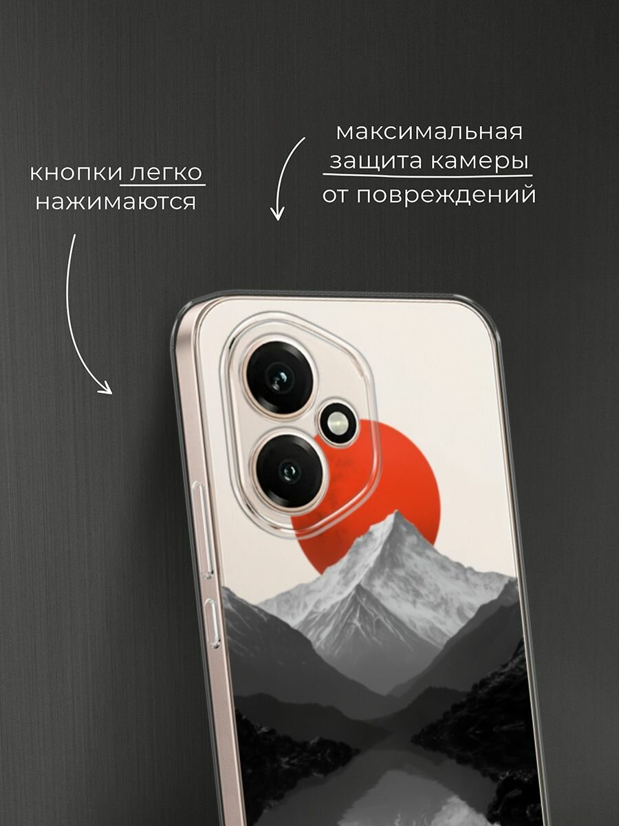 Чехол на Honor 400 / Хонор 400 с принтом Белая гора 2, прозрачный — фото 1