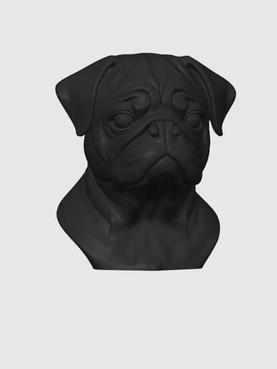 Статуэтка собаки-Мопс (10см, черный)-Верный друг