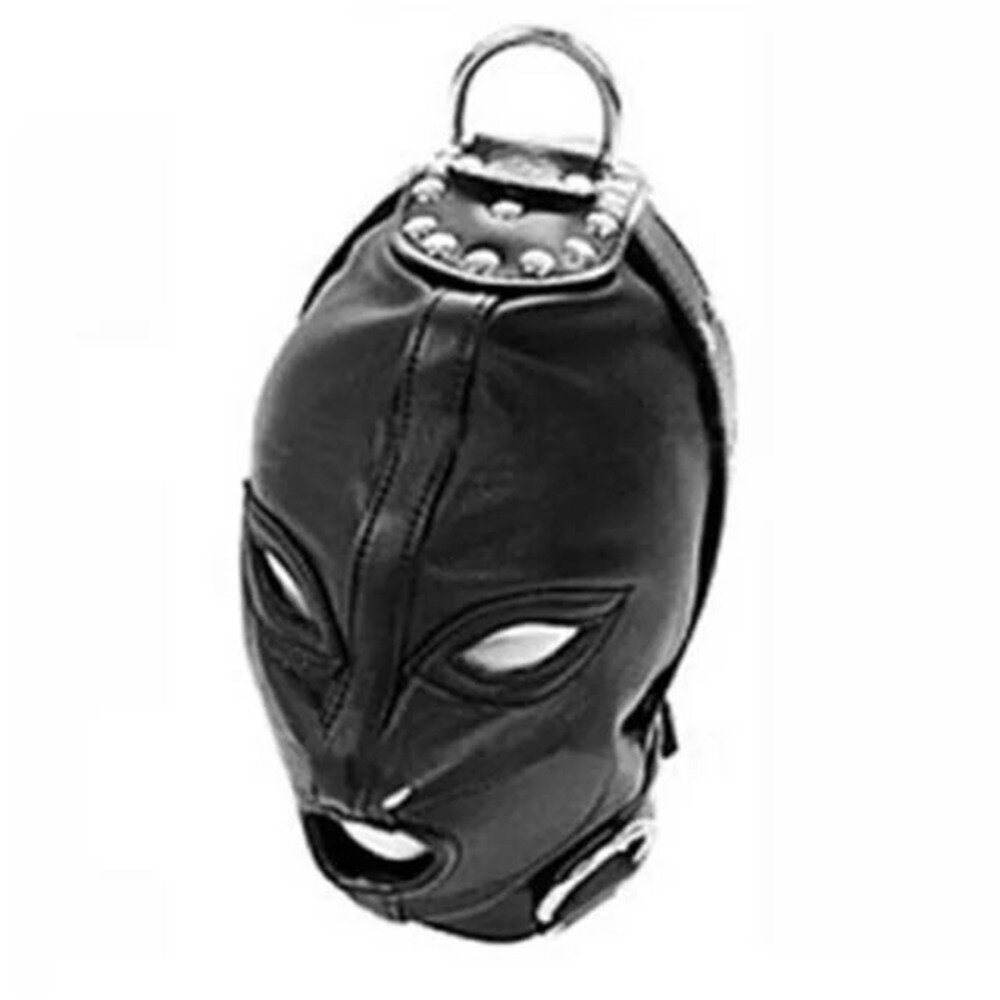 SM кожаная повязка на глаза с капюшоном, маска-кляп на голову, БДСМ-бондаж, секс-игрушки для пар, аксессуары