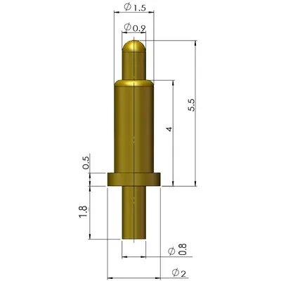 RTLECS PGTH-xxxx подпружиненные разъемы Pogo Pin 100 шт. Height 5.5