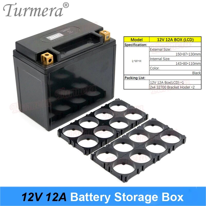 Ящик для хранения батарей Turmera 12В Black Bracket LCD