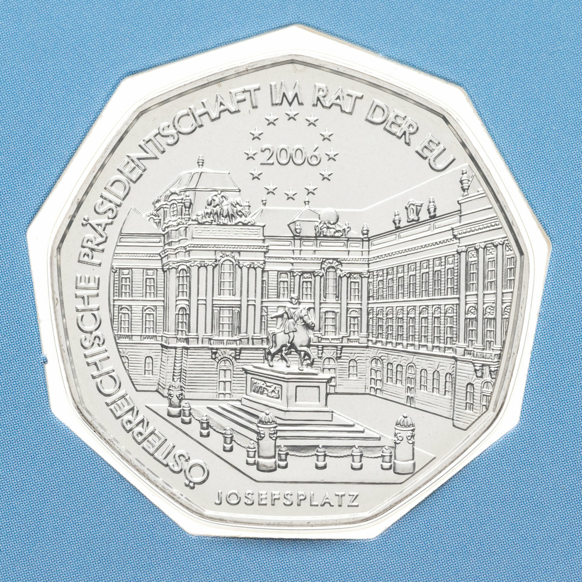 Австрия 5 евро 2006 "Председательство в Евросоюзе" BU в блистере, Серебро 800, в сохранности BUNC
