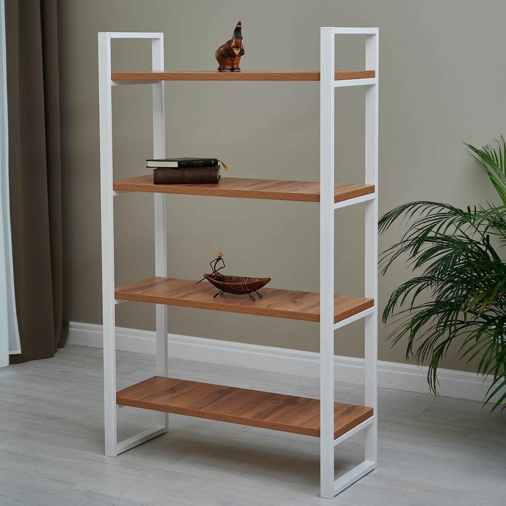 Стеллаж Мебельная Фабрика Юдиных "Лофт", ЛДСП, металл, 90x150x34,5 см