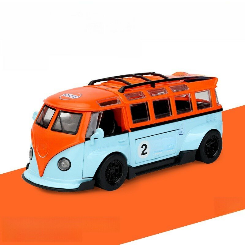 Aloy car model volkswagen t1 classic bus with opening doors for kids and collectors gulf oilbulk