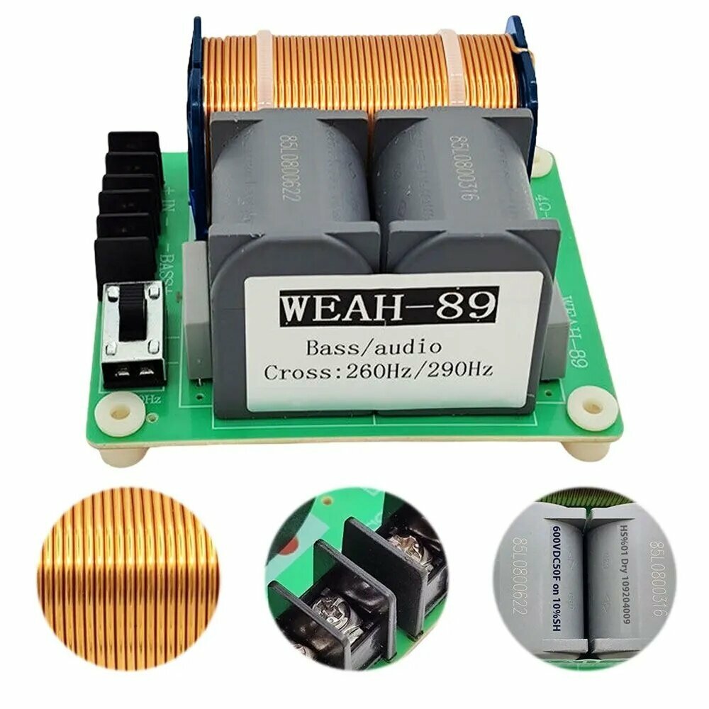 Фильтр низких частот WEAH-89, кроссовер для акустики, мощность 1500 Вт, сопротивление 4 8 Ом