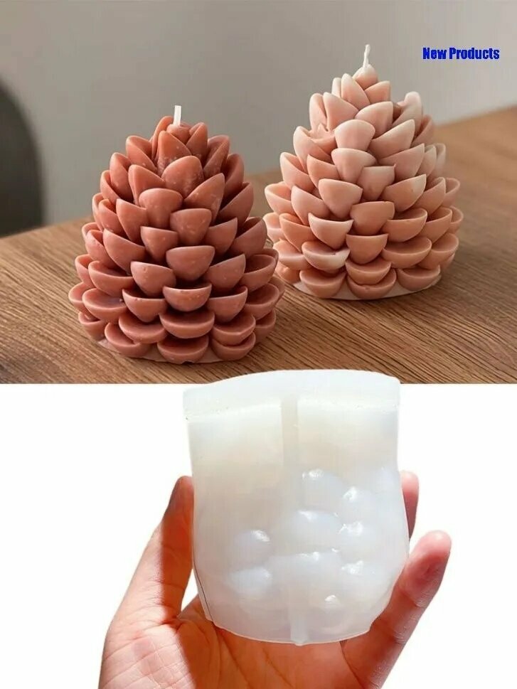 Эксклюзивная форма из силикона для миниатюрных свечей сосновая шишка
