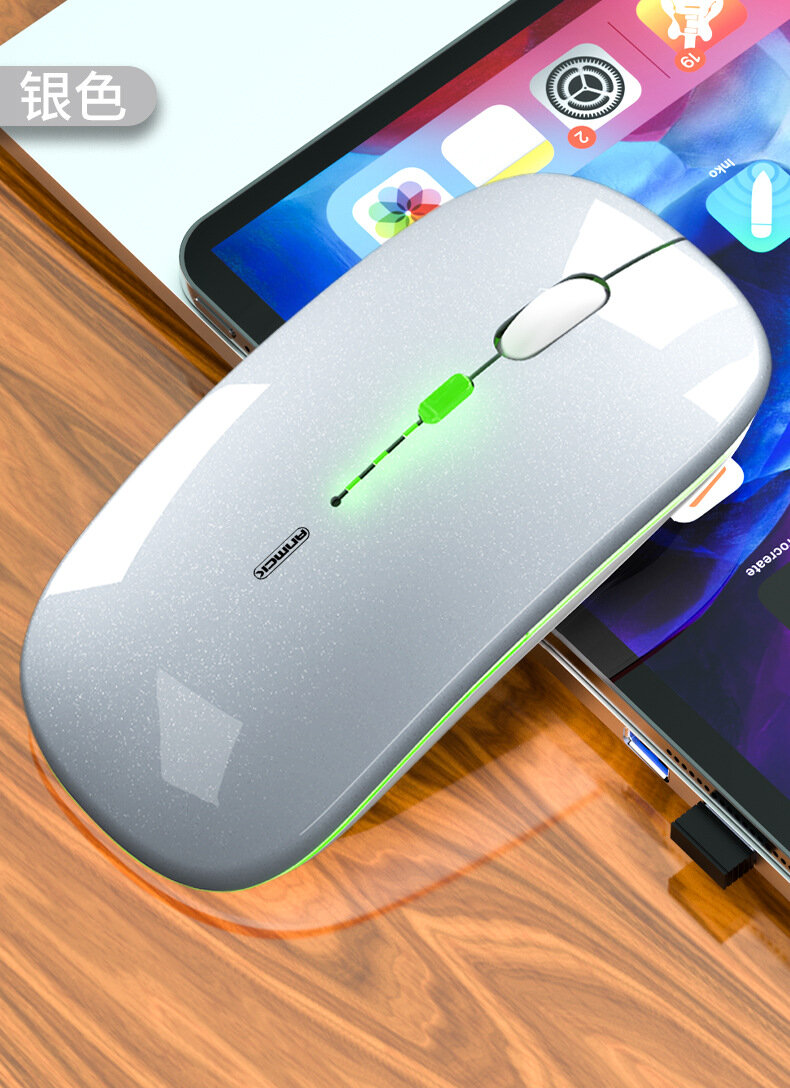 Беспроводная Bluetooth-мышь Moken с двойным режимом зарядки, бесшумная мышь, подходит для Apple iPad, компьютера,