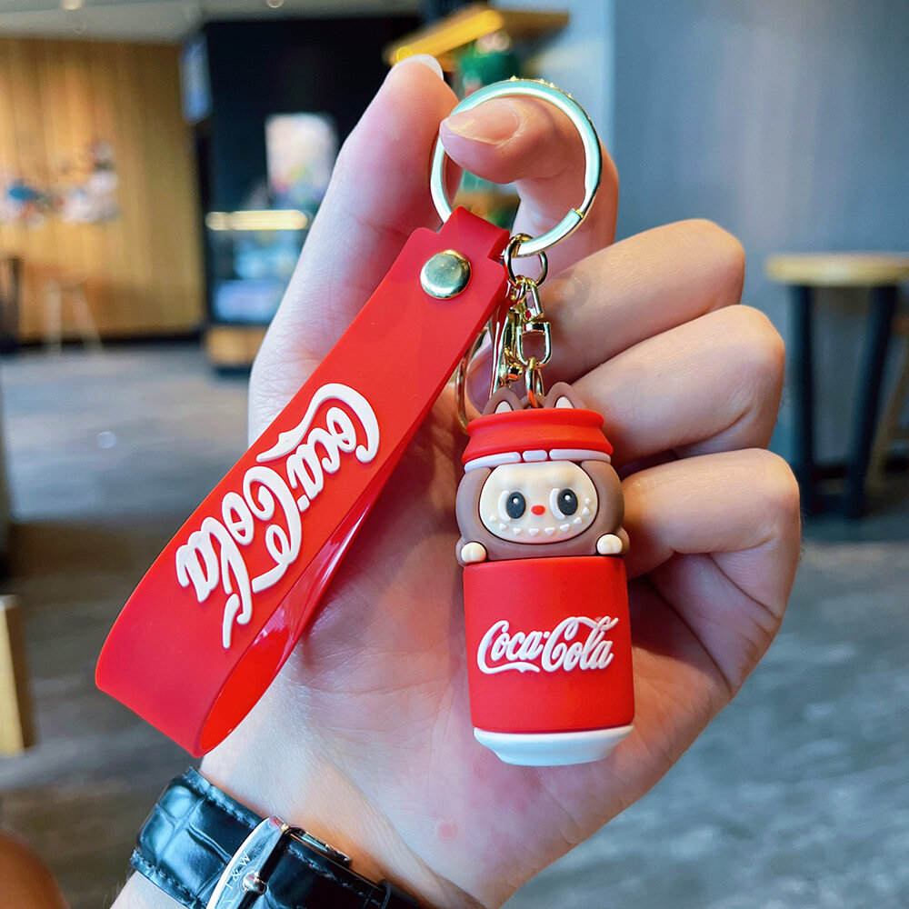 Кулон «Маленькая овечка», брелок-фигурка Coca-Cola Labubu из серии 3D, модный подарочный набор-сюрприз, кулон Labubu, «Таинственный гость».