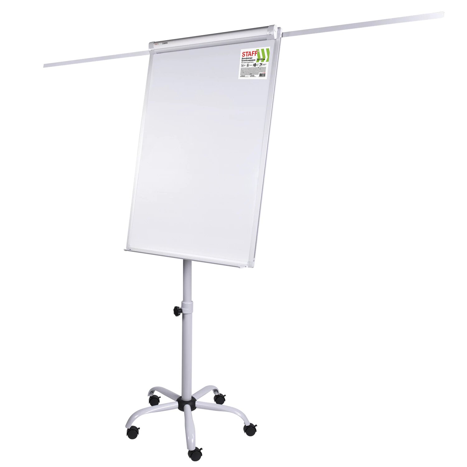 Доска-флипчарт с дополнительными держателями для бумаги, магнитно-маркерная, 70100 см, пятилучие, STAFF, 238005