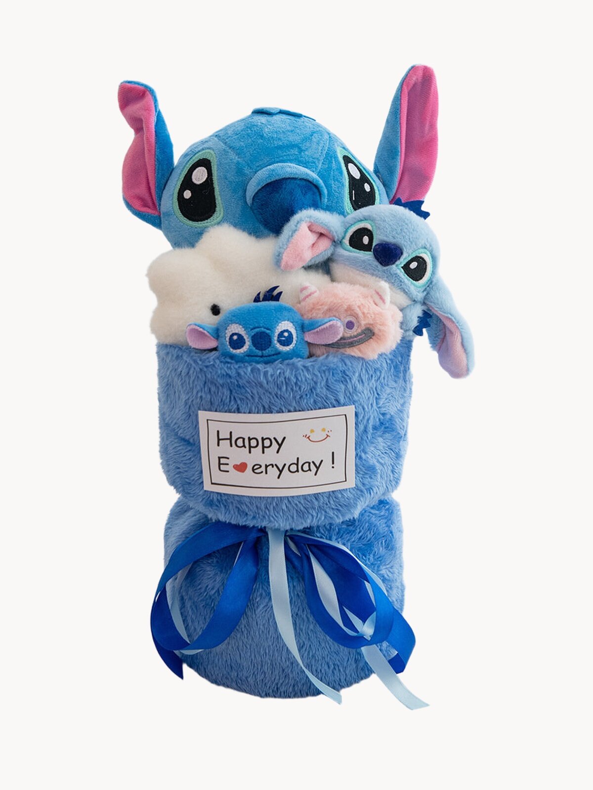 Мягкий букет из игрушек, Стич (Stitch) , синего цвета, 30 см