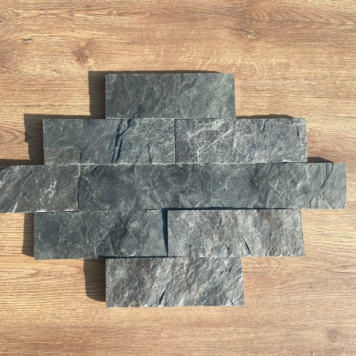 Плитка из натурального камня "Сланец Зеленый" 70x200мм, (0,35 м²)