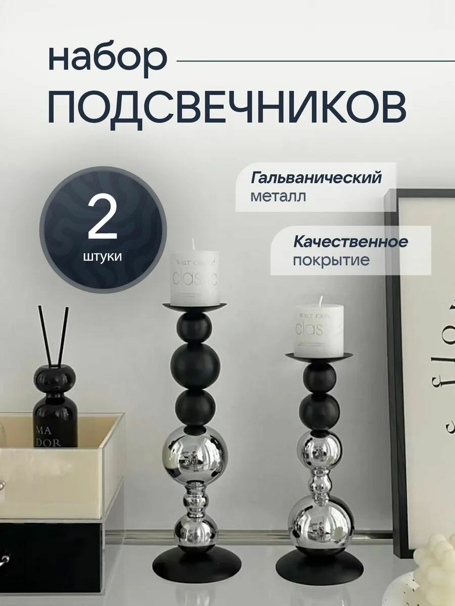 Подсвечник "шары с гальваническим покрытием" для 2 св, 2 шт
