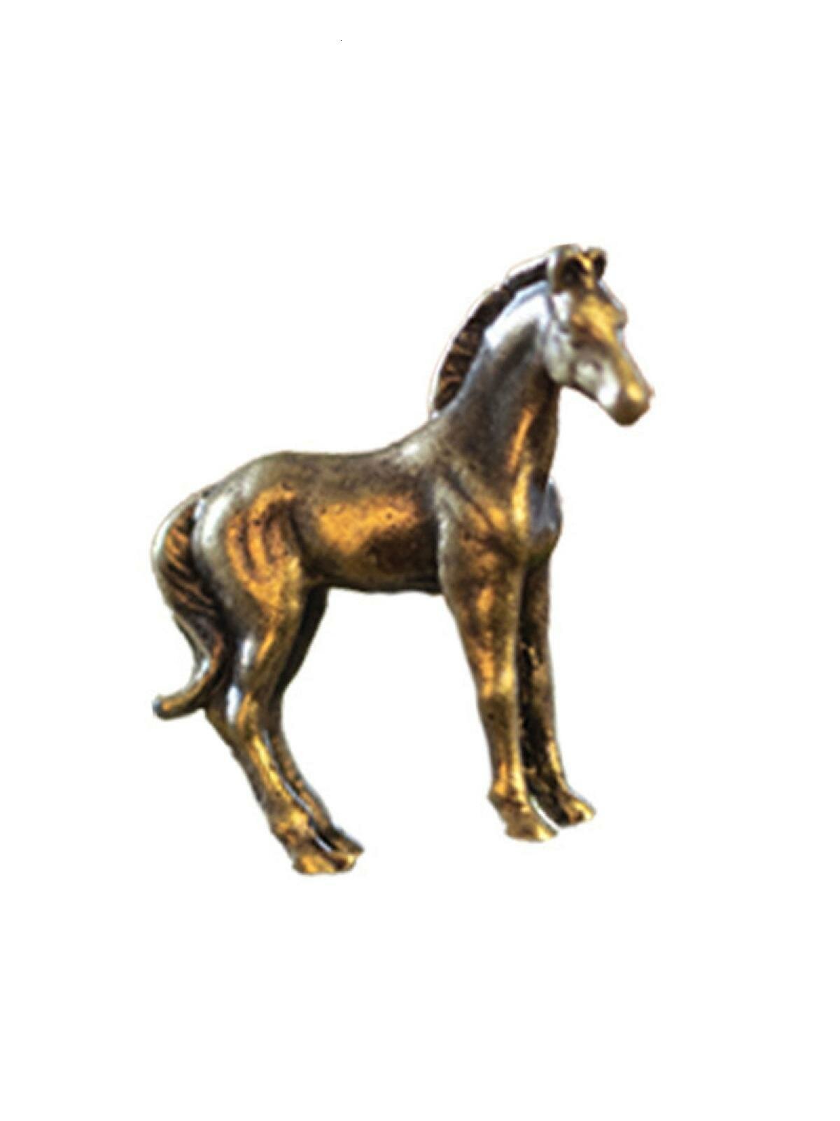 Металлическая статуя лошади ручной работы, миниатюрная художественная скульптура для показа на открытом воздухе