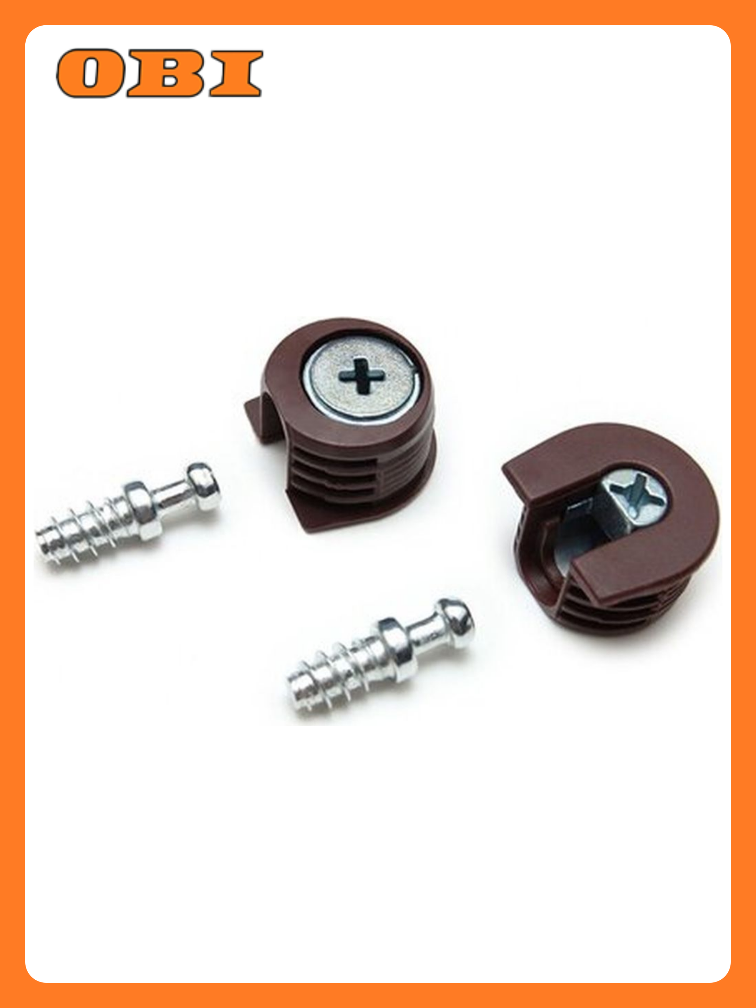 Эксцентриковая стяжка Tech-Krep, для мебели, металл, коричневая, D20 мм, 2 шт.