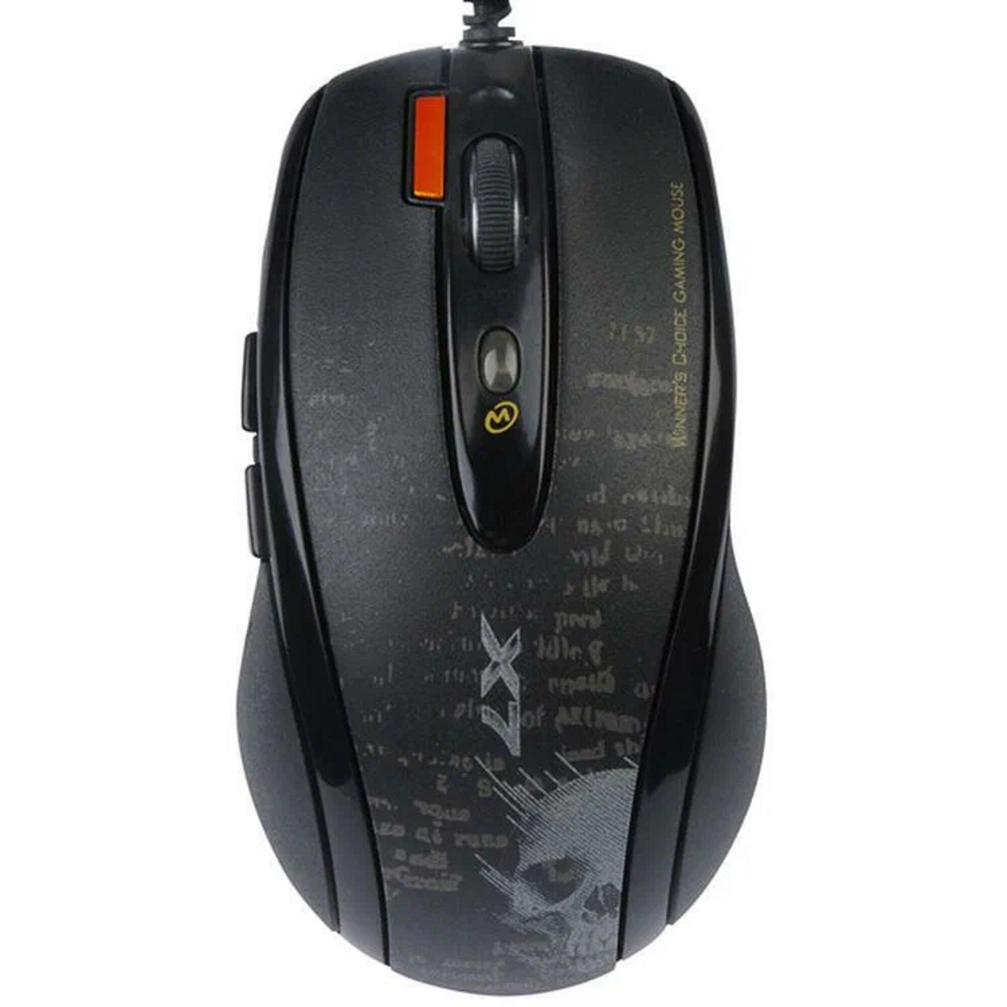 Мышь проводная A4TECH F5, игровая, оптическая, USB, 3000dpi, черный и рисунок