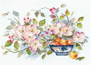 Набор для вышивания крестом "Яблоневый цвет" 2-10, 29х21 см, Алиса