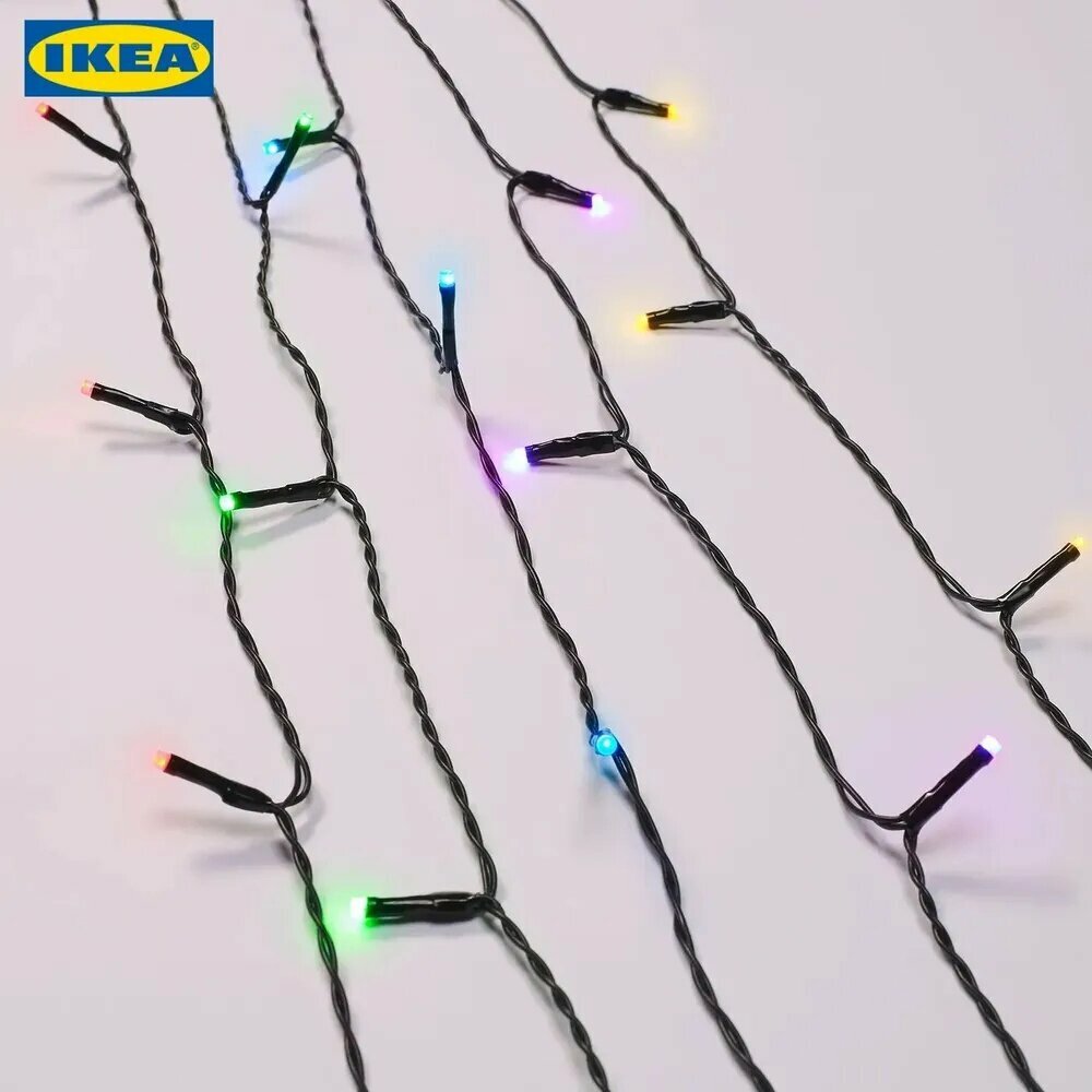 IKEA Электрогирлянда уличная Ретро Светодиодная 20 ламп, 4.5 м, питание От батарейки, Оригинальный аккумулятор (нет в комплекте)