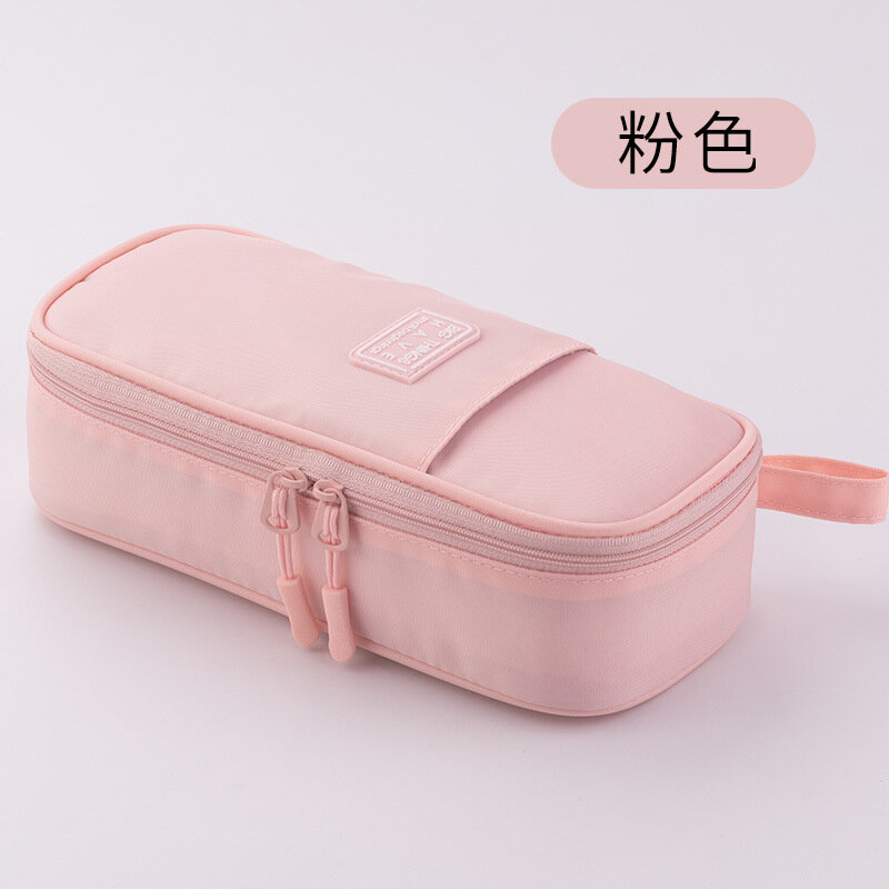 Чехол для карандашей Anko большой объем двойной слой простой маленький свежий чистый цвет ученики средней школы мальчики и девочки портативный канцелярский чехол для карандашей 211018 чехол для карандашей розовый много