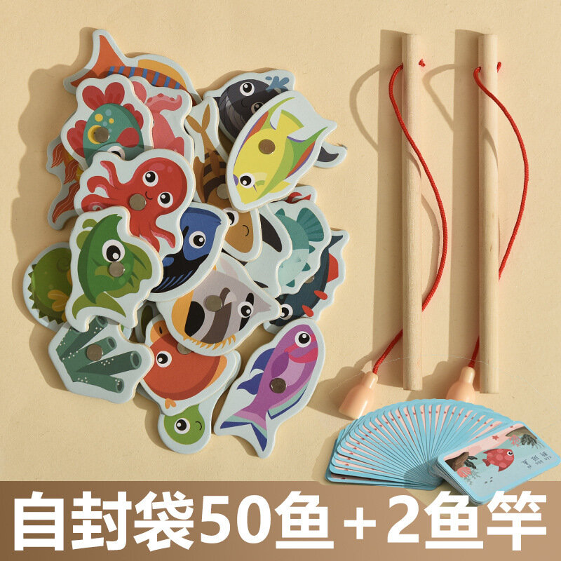 Новый бочонок Магнитная рыбалка игрушки детские деревянные настольные игры деревянный детский сад Детский костюм оптом