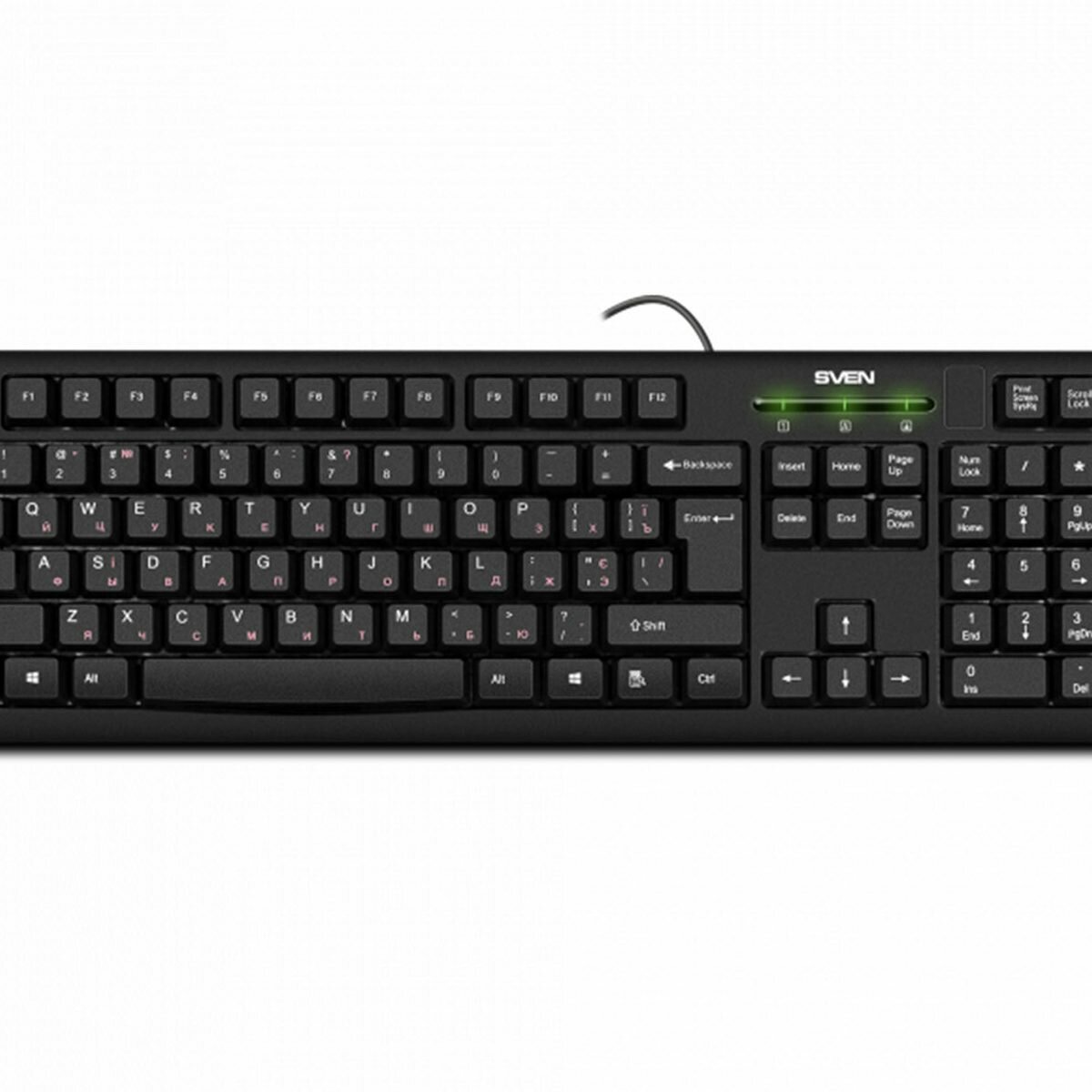 Клавиатура проводная Sven KB-S300, USB, 104 клавиши, чёрная (SV-015756), 20шт.
