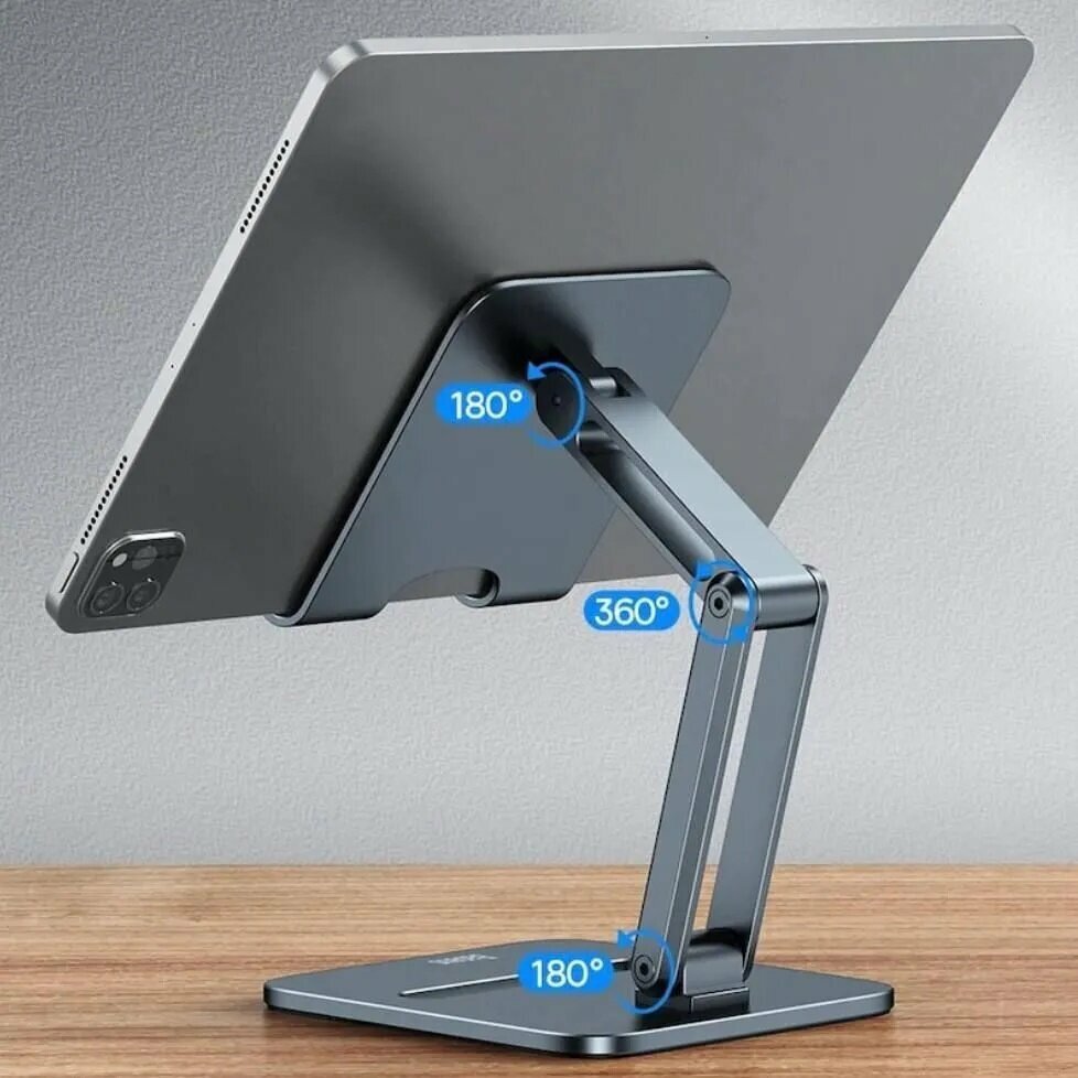 Держатель, подставка для планшета или телефона Baseus Desktop Biaxial Foldable Metal Stand