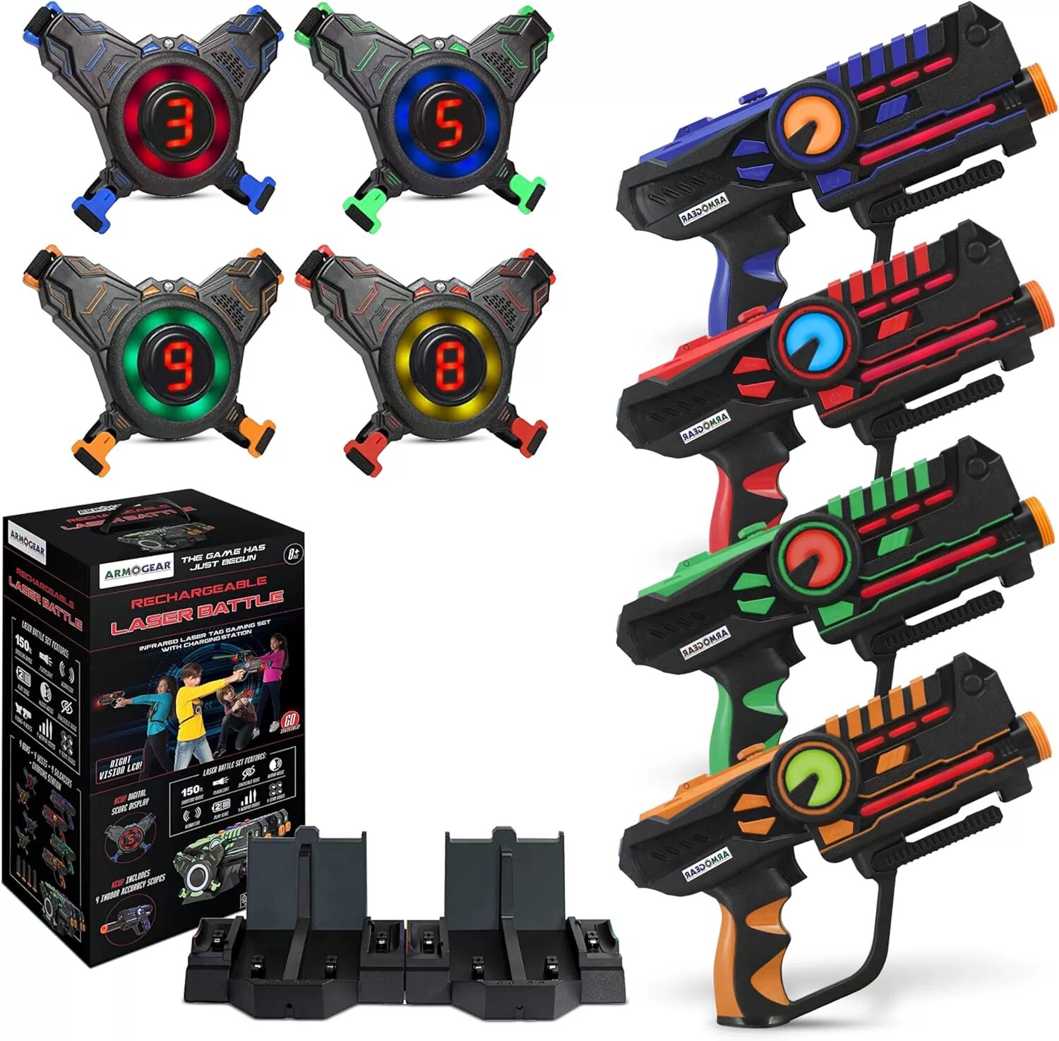 Электрический игрушечный пистолет ARMOGEAR с лазерной подсветкой для боевых игр, реалистичный, подарок для мальчиков