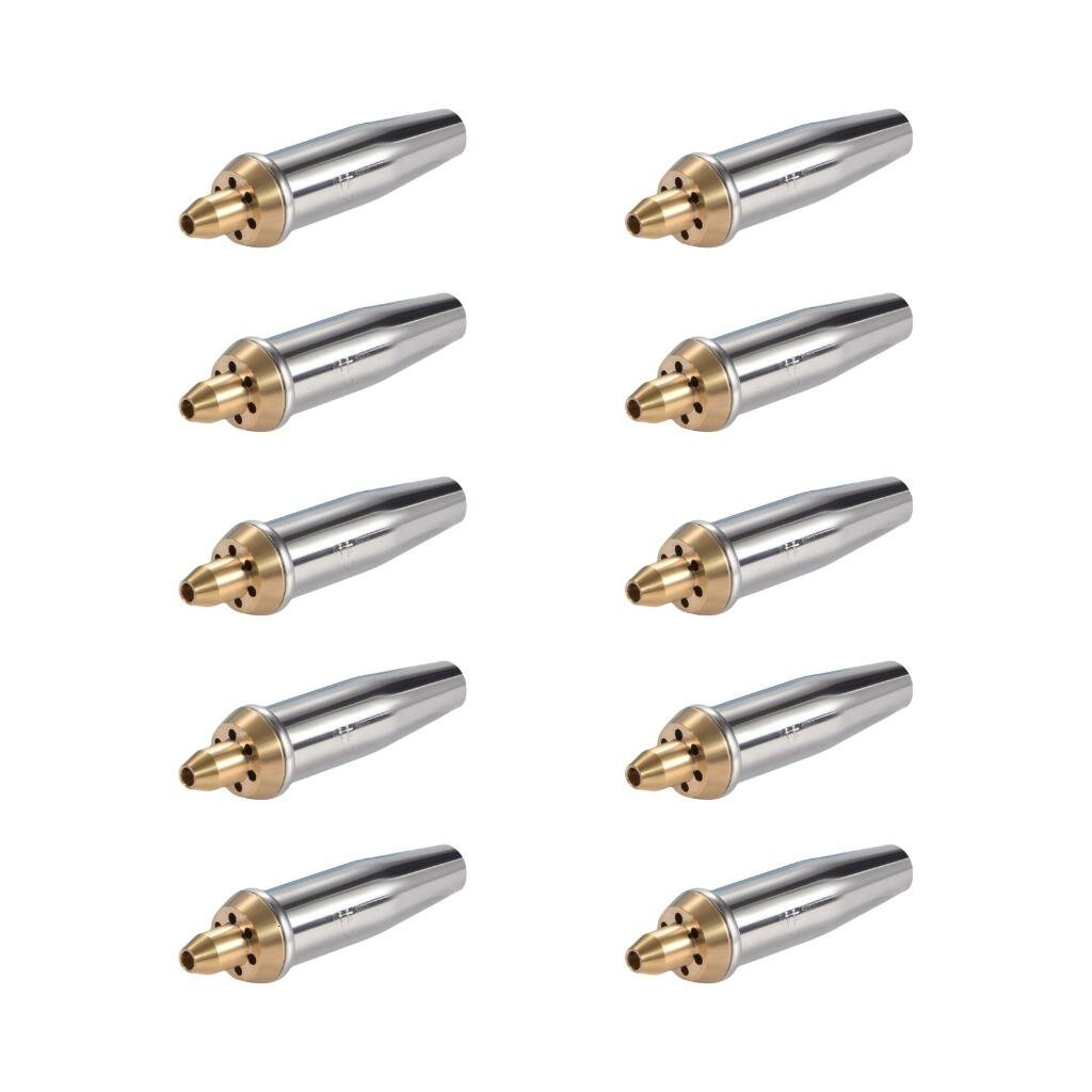 Набор инструментов,1 коробка по 10 шт, сопло для резки пропана, разъемное сопло для резки газа из нержавеющей стали-национальное стандартное сопло для резки G07100-2