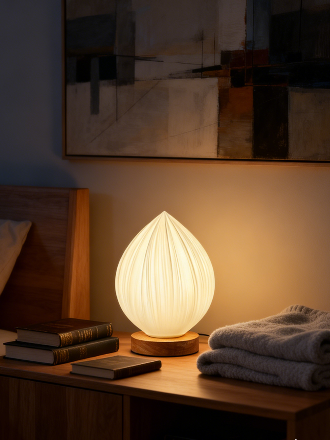 3D настольная лампа | Питание от USB | Экологичный композитный материал ABS PLA | Вертикальная текстура