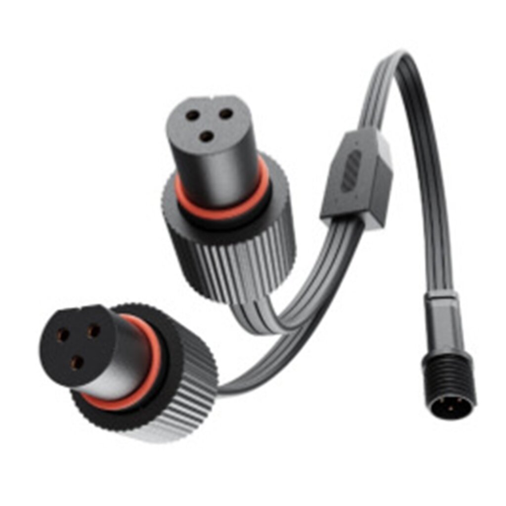 Удлинитель для карнизов с подсветкой, одноточечный, двухслойный водонепроницаемый шнур-черный-1 мужской и 2 женских