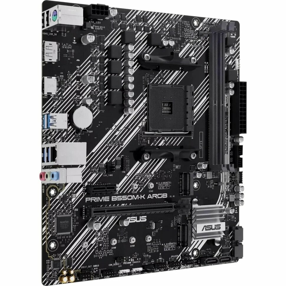 Материнская плата ASUS PRIME B550M-K ARGB AM4 2xDDR4, mATX, 2422459