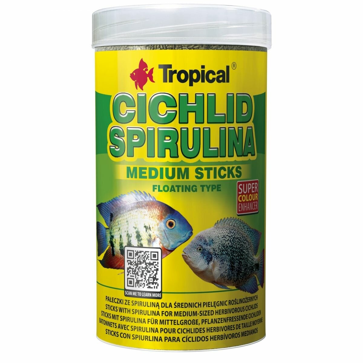 Корм для рыб Tropical Cichlid Spirulina Medium Sticks, 1000ml