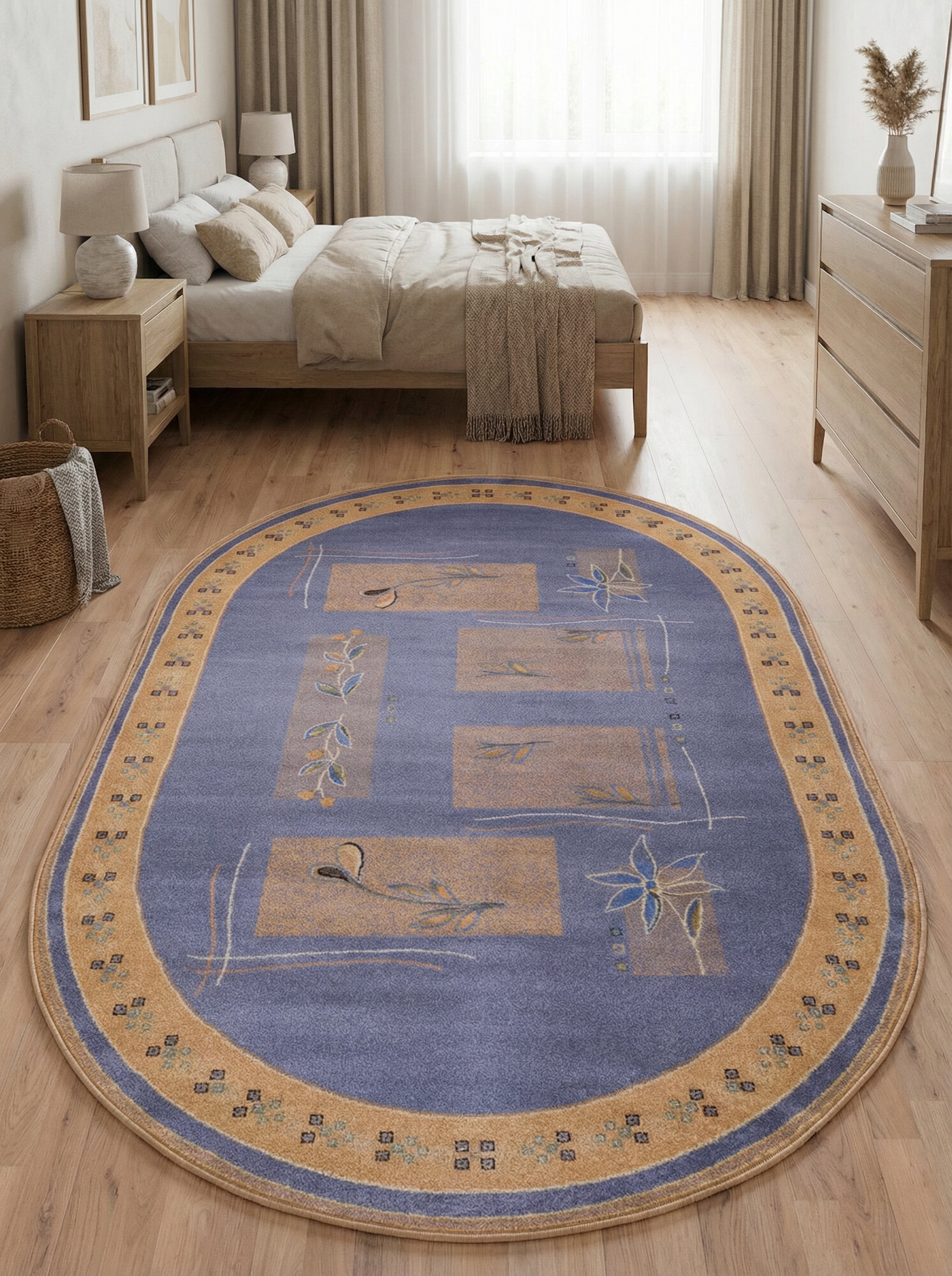Ковер FLOARE-CARPET 234 Lavanda 4519 1,50 x 2,30 м 100% шерсть, овальный