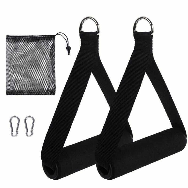 Набор ручек для подтягивания на турнике с веревкой-черный