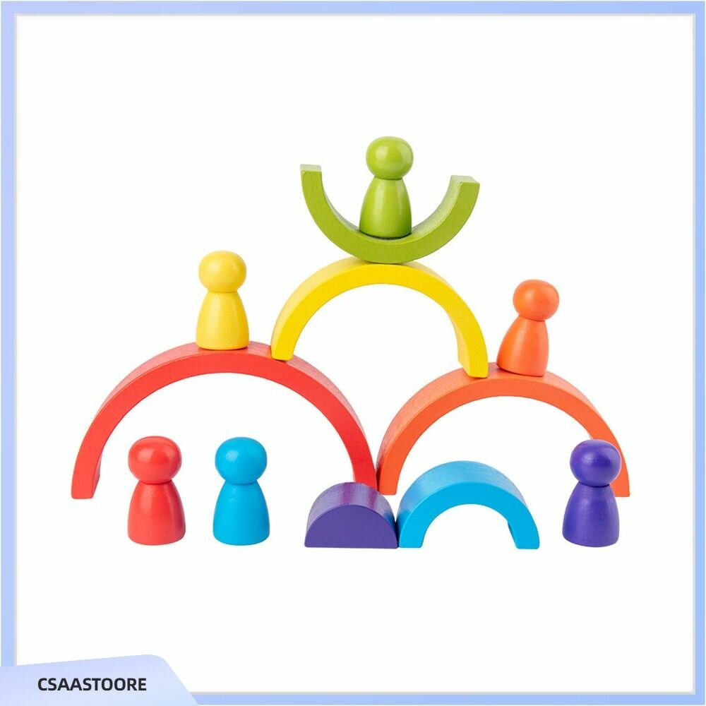 Деревянные арочные блоки, штабелирующие, красочные, раннее обучение, для детей